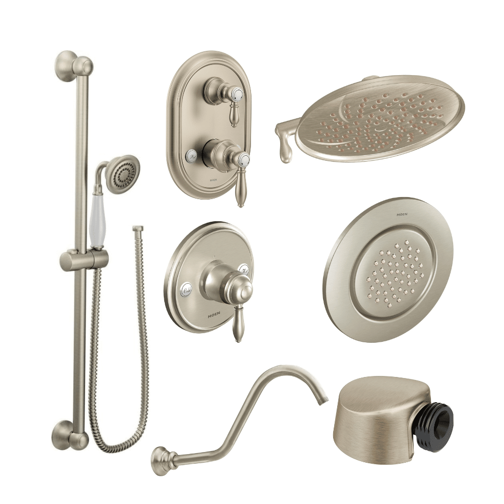 Moen 9” two-Function Rainshower / S1311 Shower Arm & Flange / S113 ...